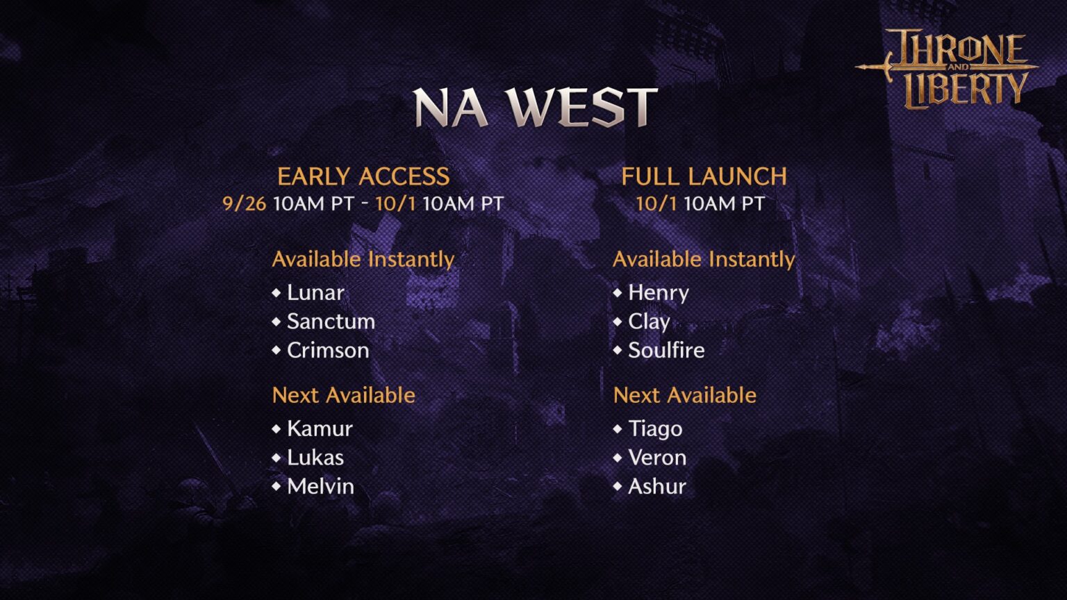 Launch Prep for Throne and Liberty: Early Access, Full Launch Servers, and Free Transfers ...